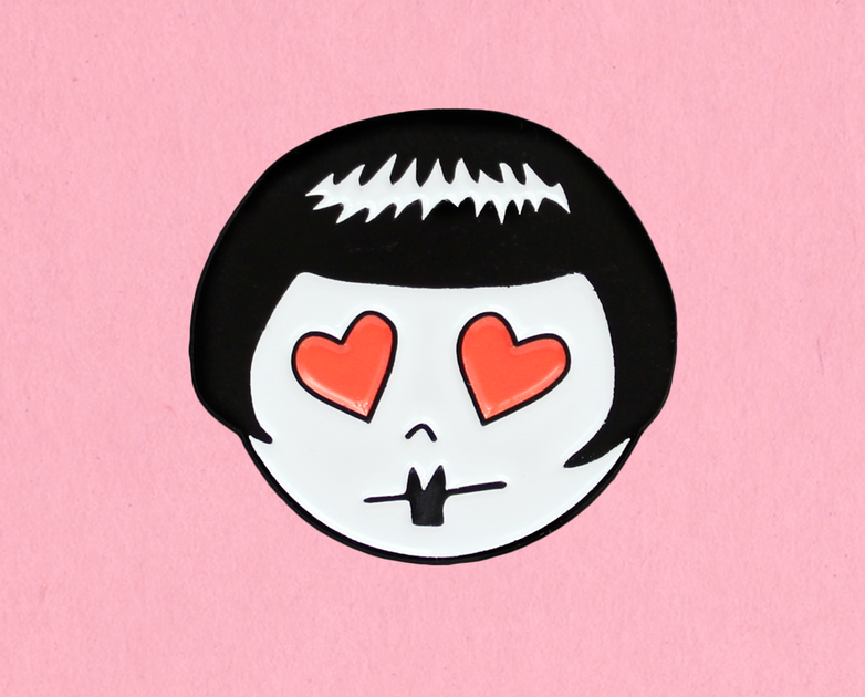 Flapper Doodle heart emoji enamel lapel pin – kate gabrielle