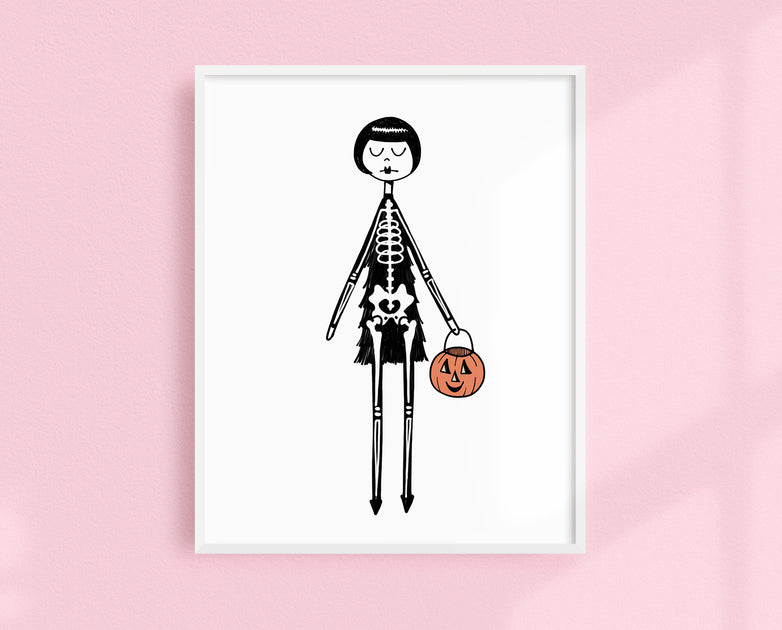 Skeleton flapper art print – kate gabrielle
