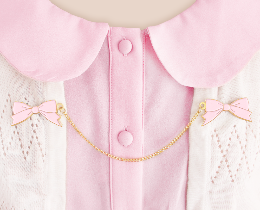 Pink bow collar clips – kate gabrielle