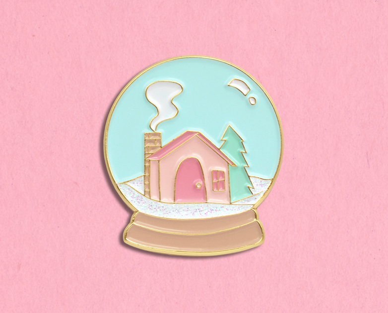 Snow globe enamel lapel pin – kate gabrielle